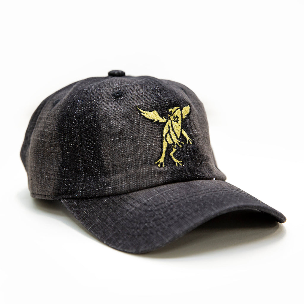 The Frogborn | Dad Hat | Distressed Charcoal x Gold | PRODUCTION SAMPL ...